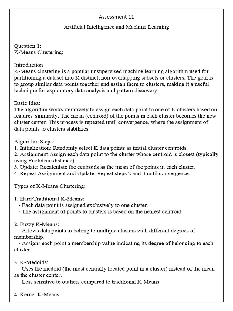 AI Clustering Techniques Guide | PDF | Cluster Analysis | Machine Learning