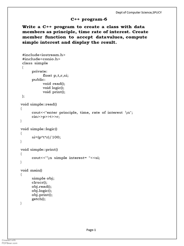 II PUC C Progs (6-12) | PDF | Computer Engineering | Computer Science