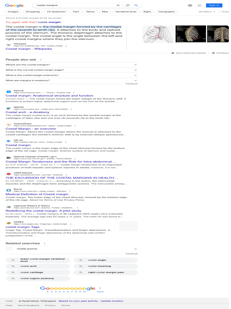 Costal Margins - Google Search | PDF | Thorax | Abdomen
