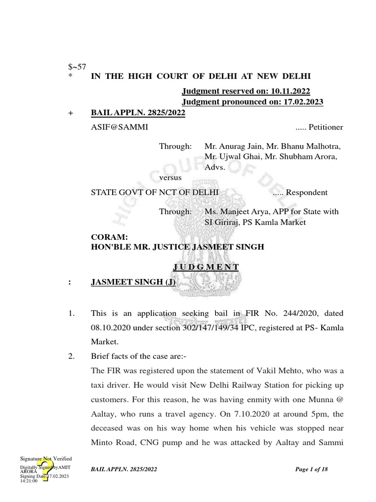 Asif Vs ST Govt NCT Delhi - Judgement On Dying Declaration | PDF