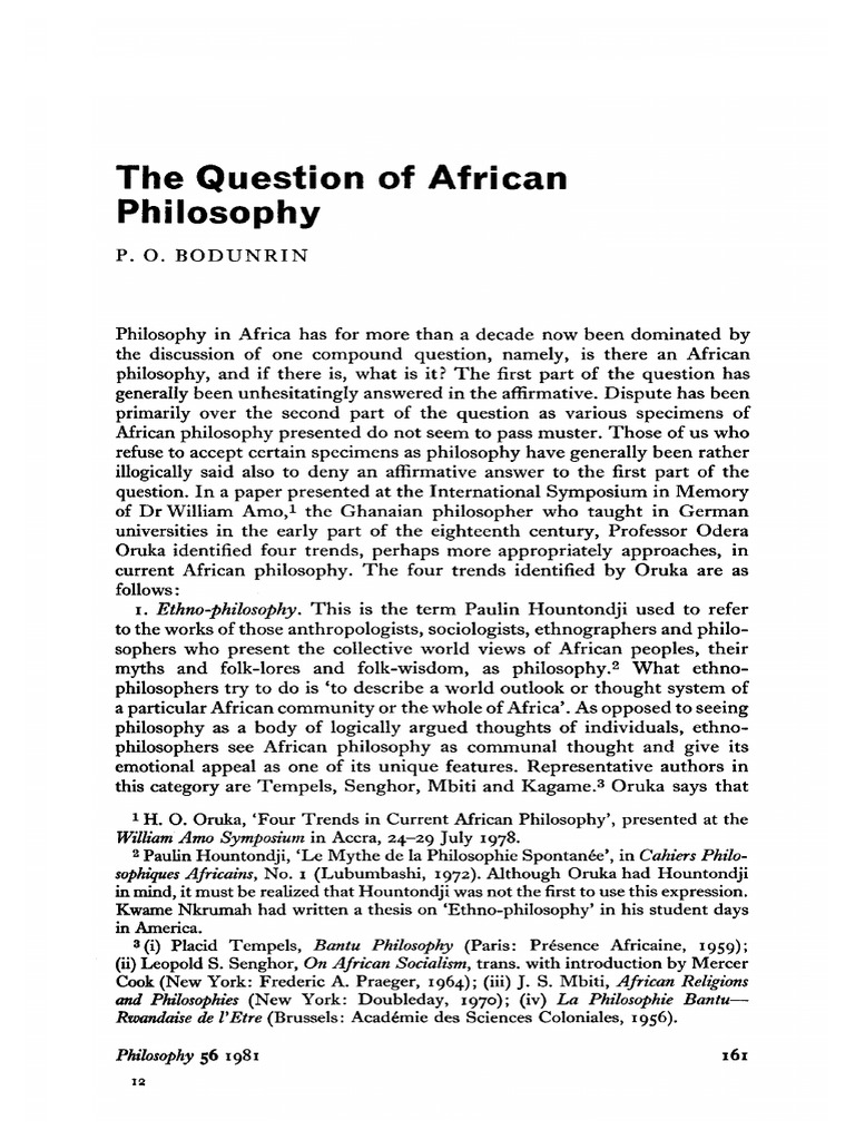 African Philosophy: Key Debates | PDF | Socrates | Thought