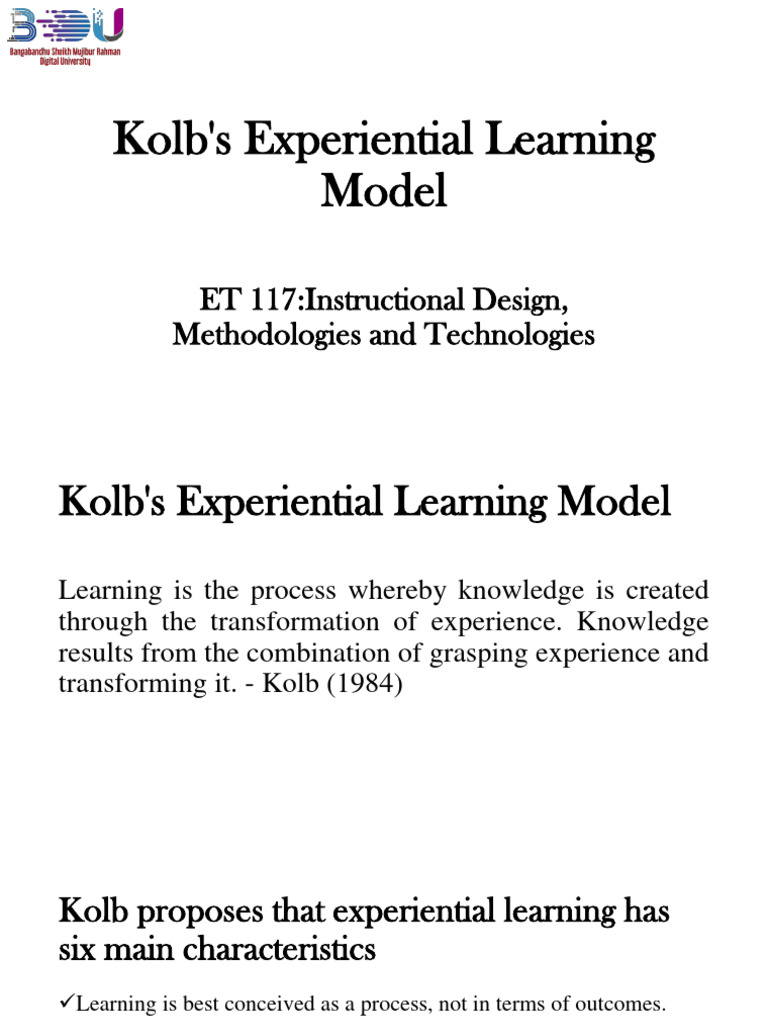 Lec 5. Kolb's Experiential Learning Model | PDF