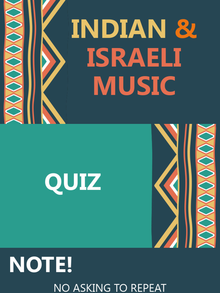 Indian and Israeli Music Quiz | PDF