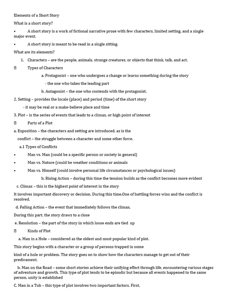 Elements of a Short Story | PDF