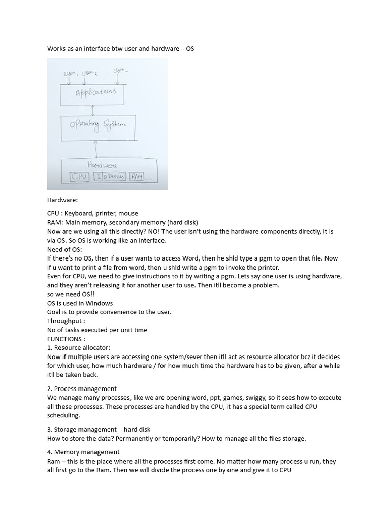 Works As An Interface BTW User and Hardware | PDF | Computers
