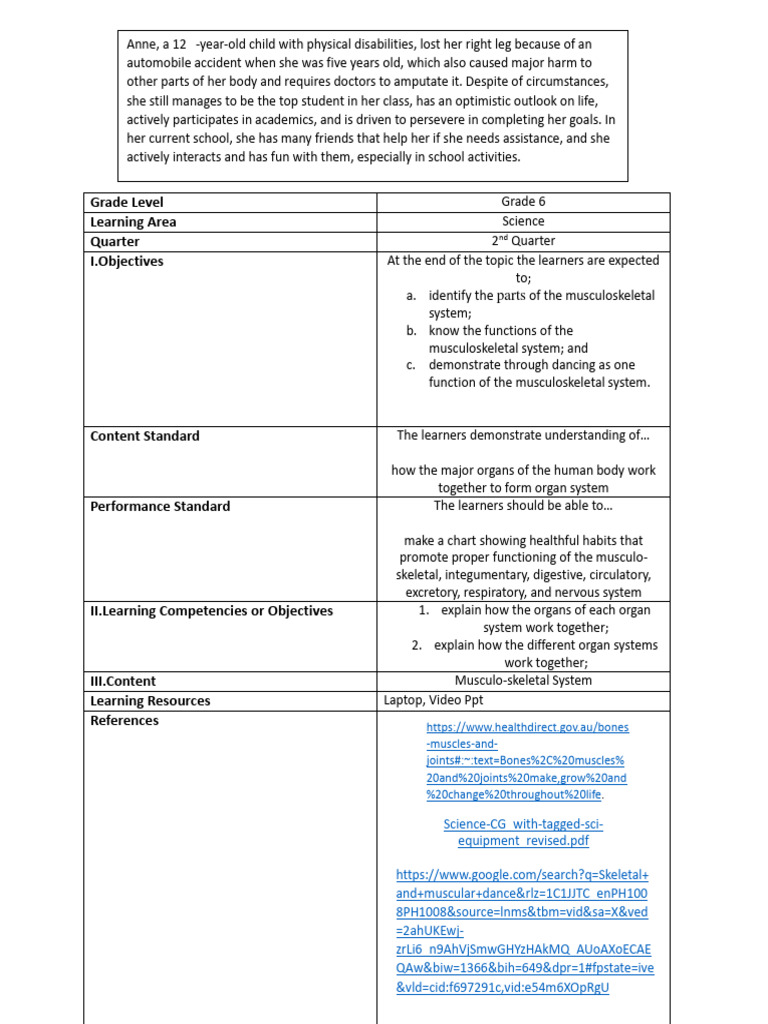 Lesson Plan Escorido Jessica BEEd 3-A Creative Dance | PDF