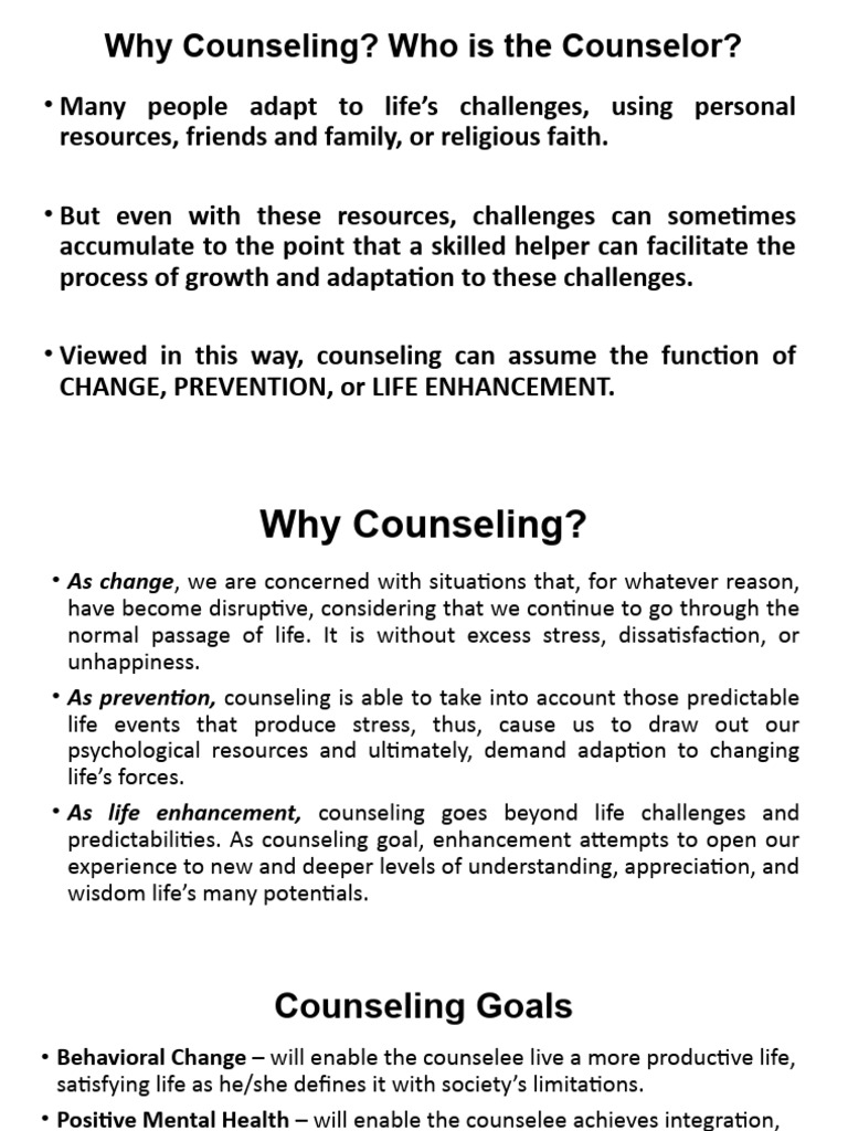 Why Counseling | PDF