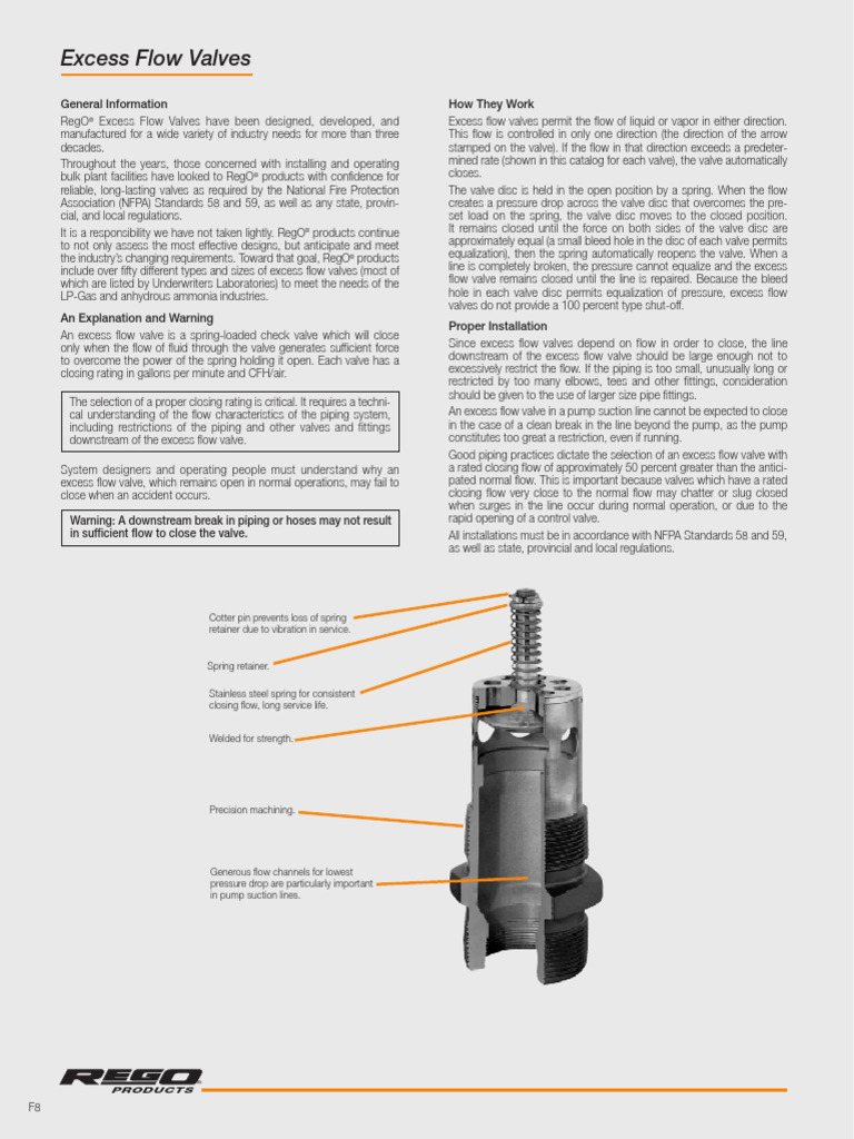 Excess Flow Valves | PDF