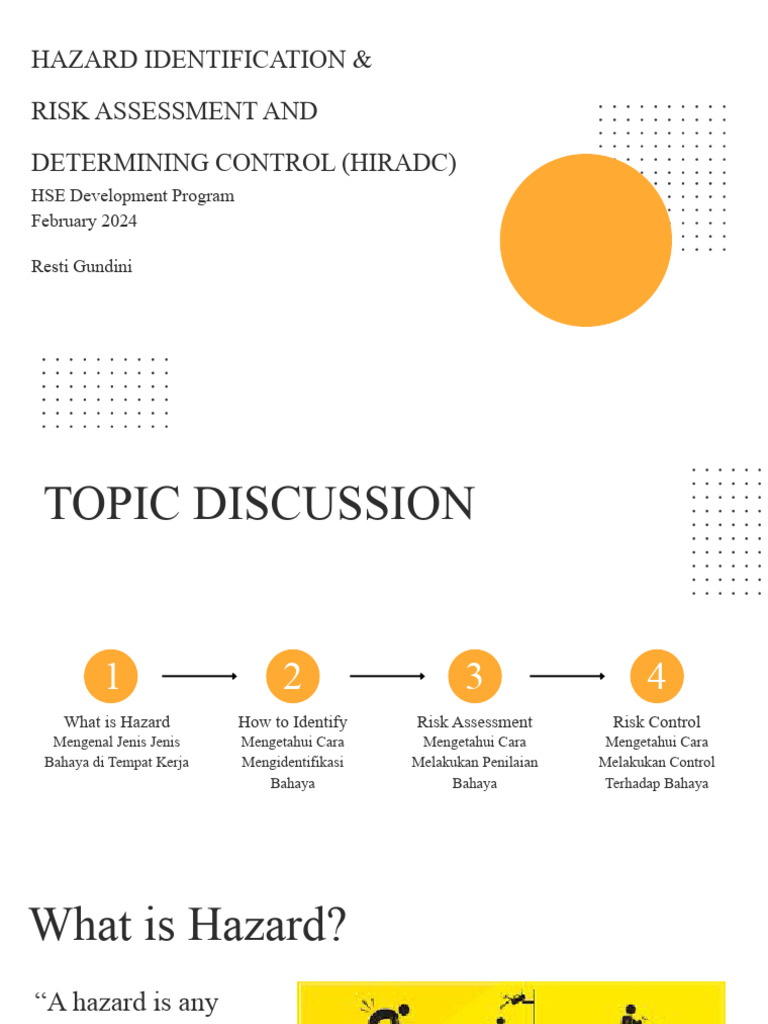 HIRADC: Hazard Identification Guide | PDF | Hazards | Occupational ...