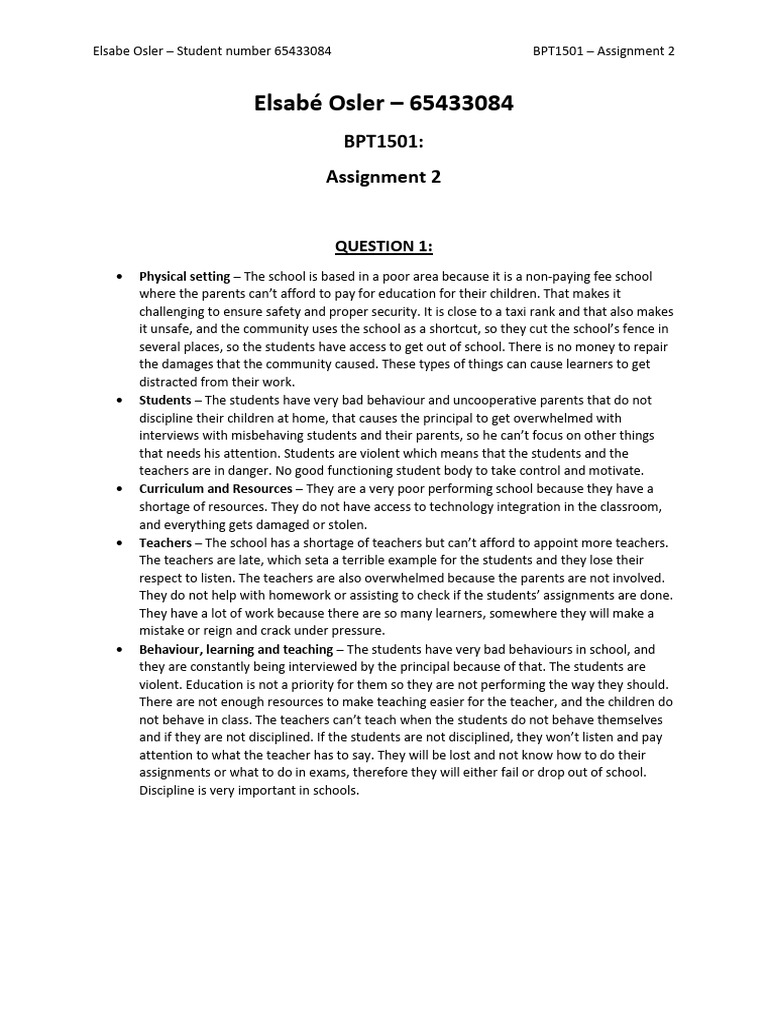 BPT1501 - Assignment 2 | PDF