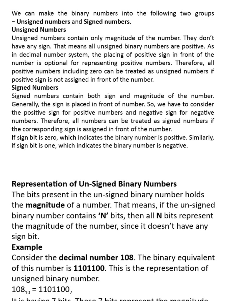 Signed & Unsigned numbers | PDF | Numbers | Lexicology