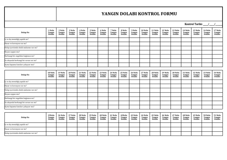 115 Yangin Dolabi Kontrol Formu | PDF