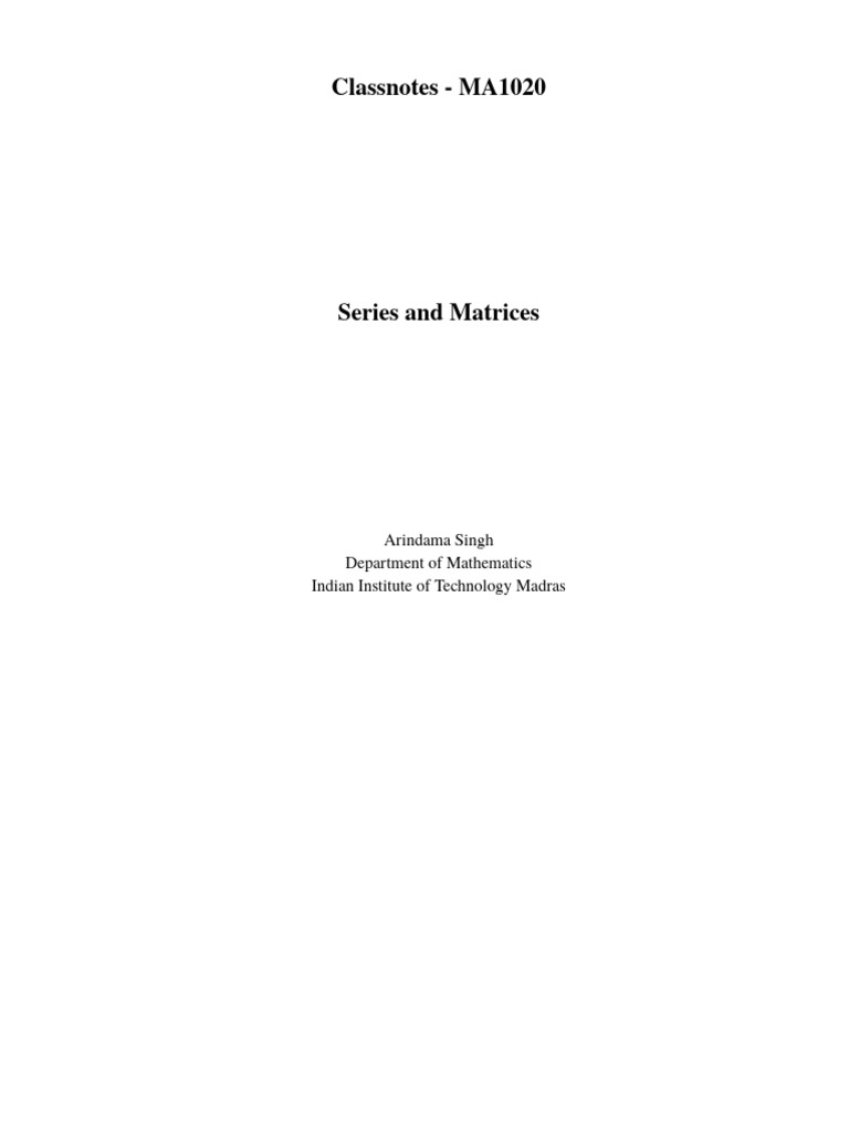 Classnotes Ma1102 | PDF | Computers