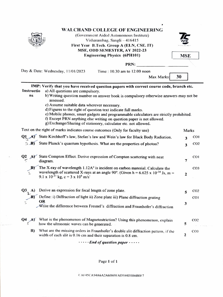 Walchand College of Engineer | PDF | Science & Mathematics | Technology ...