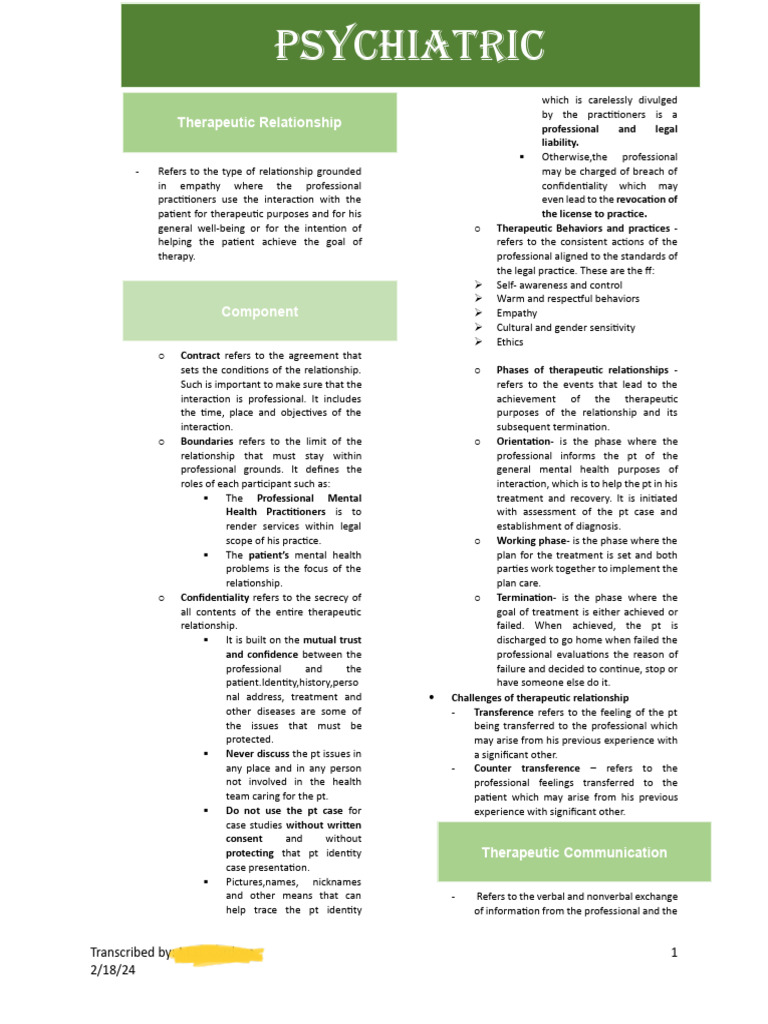 Lesson 1 - Psych | PDF | Mental Health | Communication