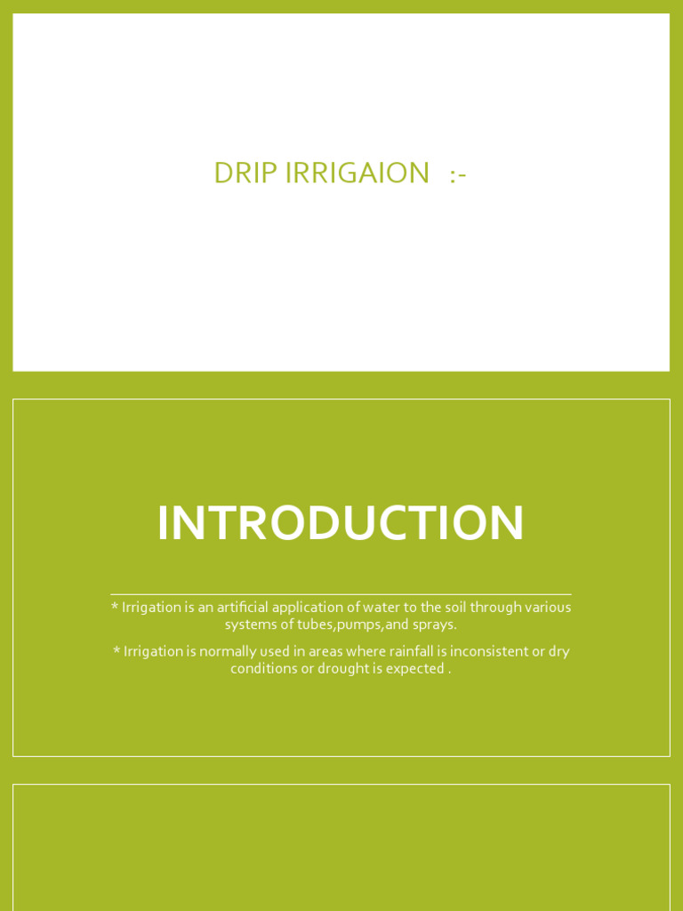 Drip Irrigation | PDF | Irrigation | Environmental Engineering