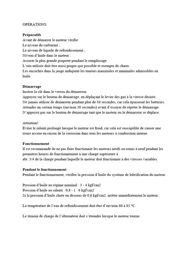 Manuel Utilisation Moteur (VF) | PDF | Technologie et ingénierie