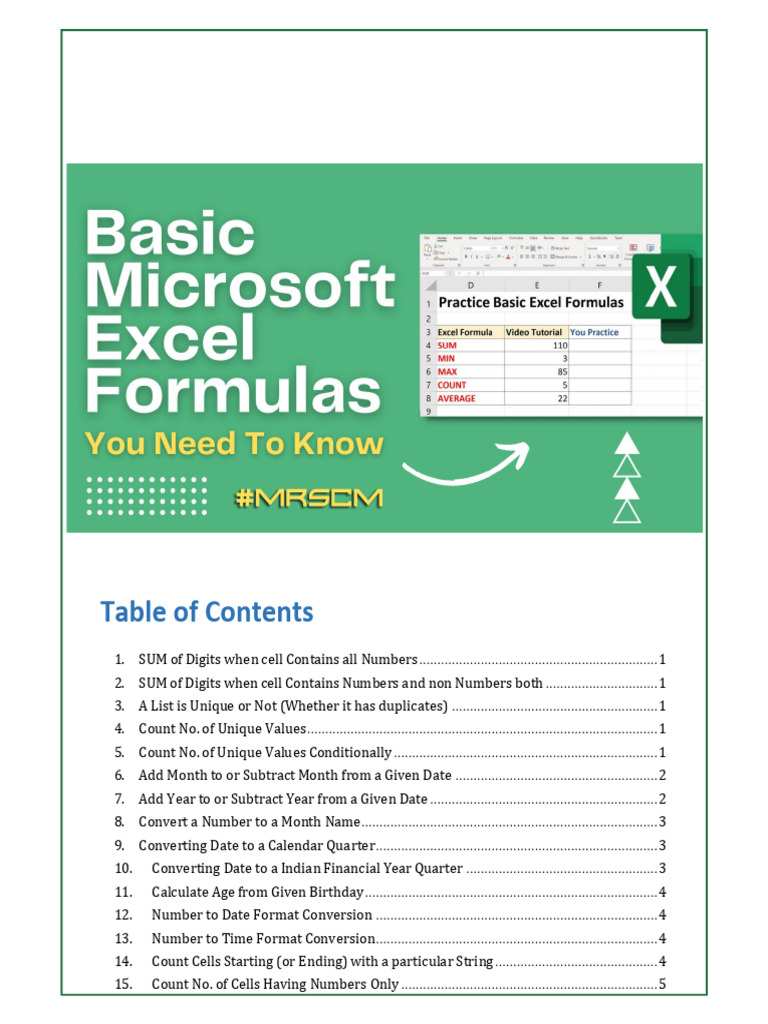 EXCEL Formulas | PDF | Workweek And Weekend | Interest
