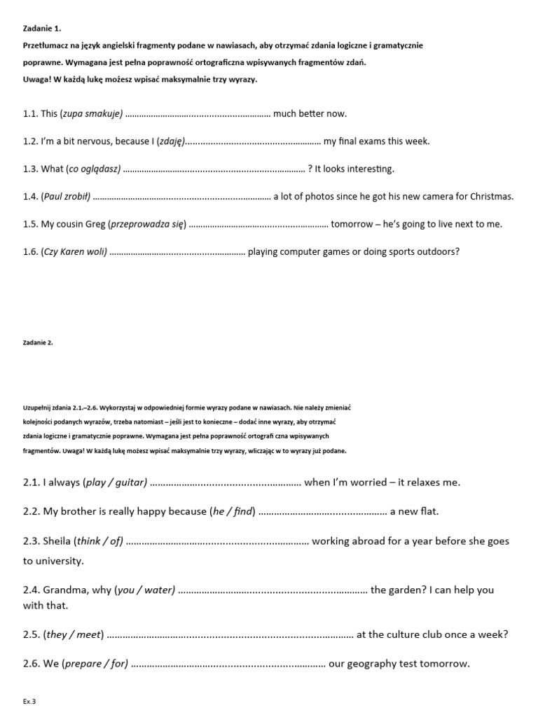 Grammar - Unit 1 + 2 + Odp | PDF