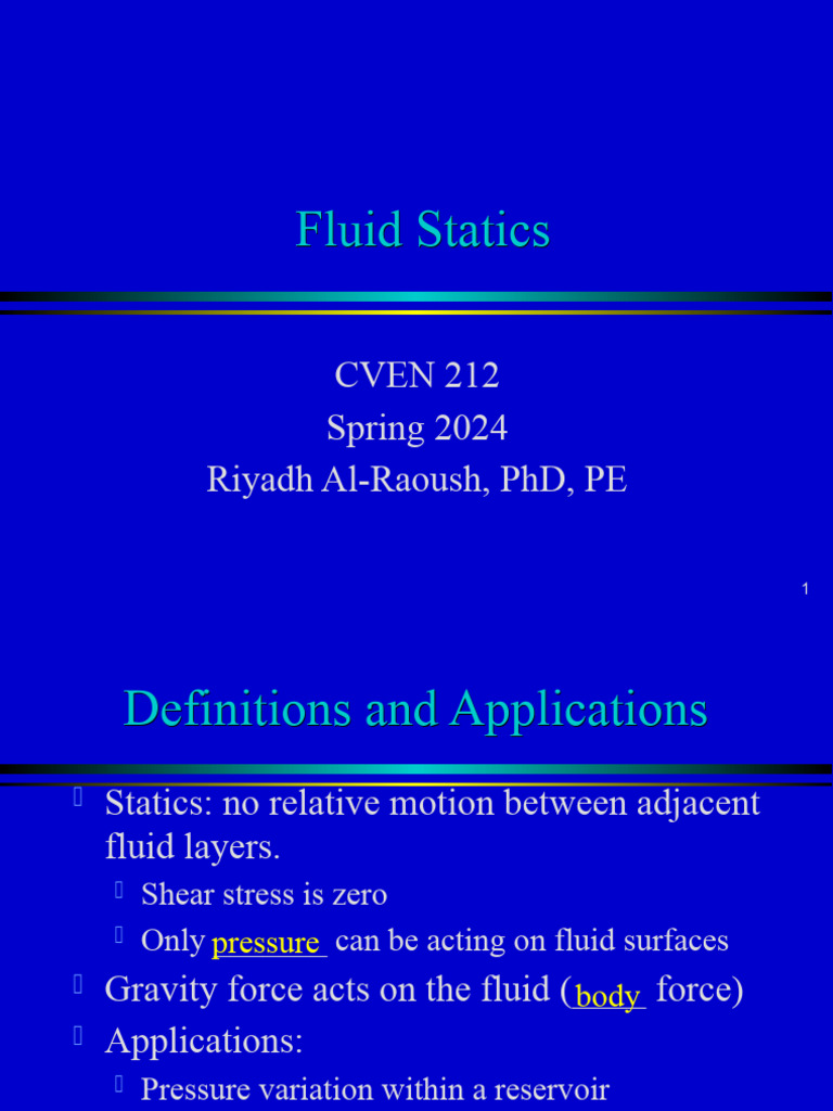 2 - Fluid Statics | PDF