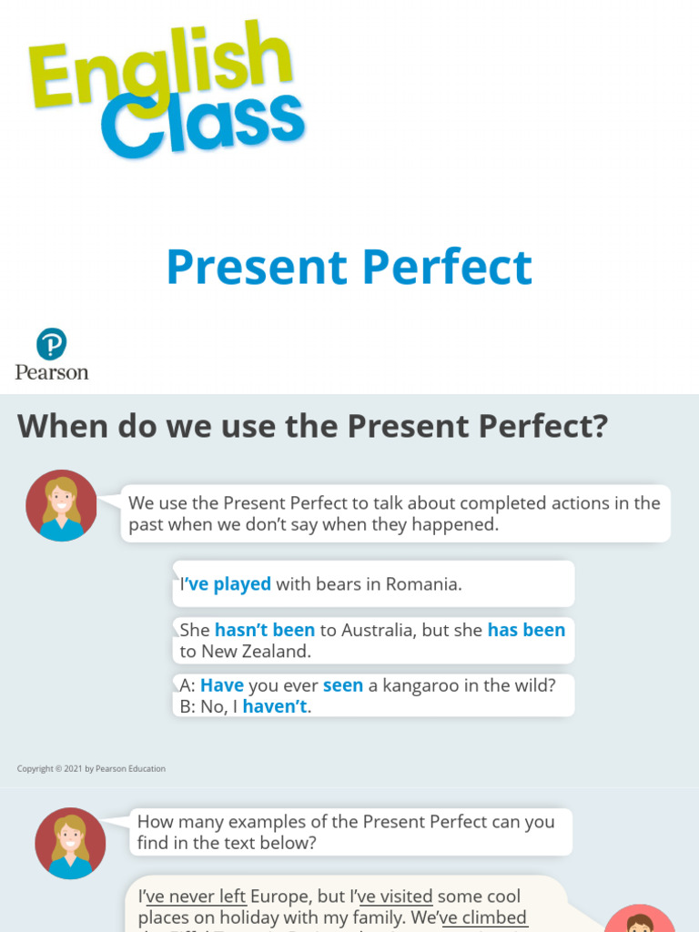 ENGLISH CLASS Present Perfect | PDF