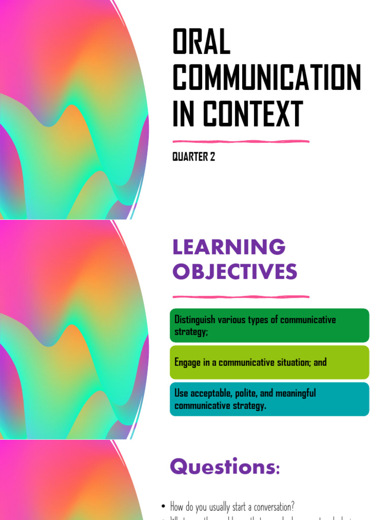 Oral Communication Strategies Explained | PDF | Communication ...