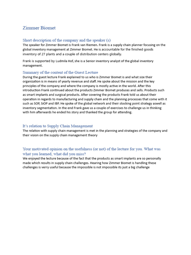 Guest Lectures | PDF