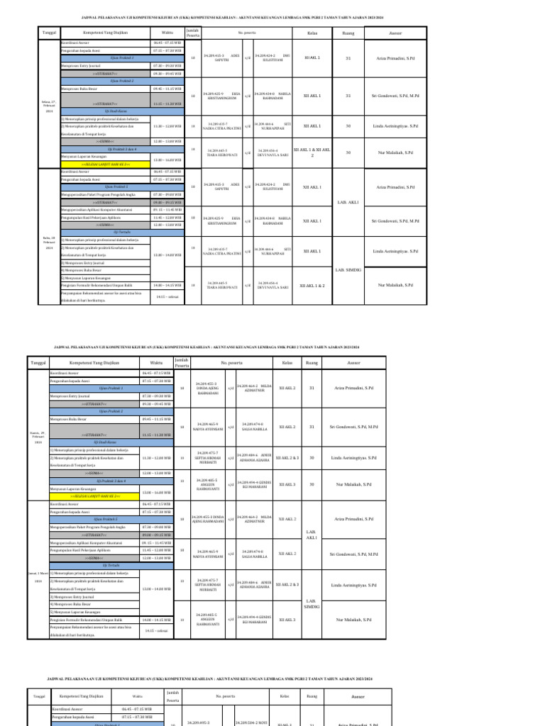 Jadwal Ukk 2024 Fix | PDF