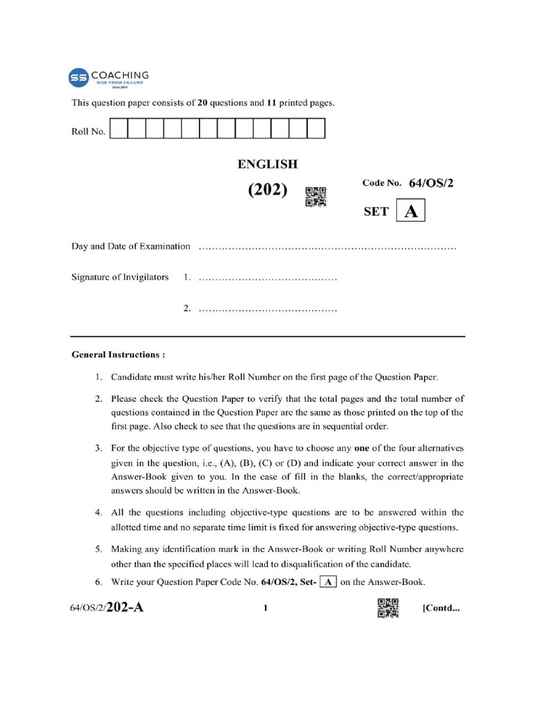 202 English Secondary Paper Oct2022 | PDF