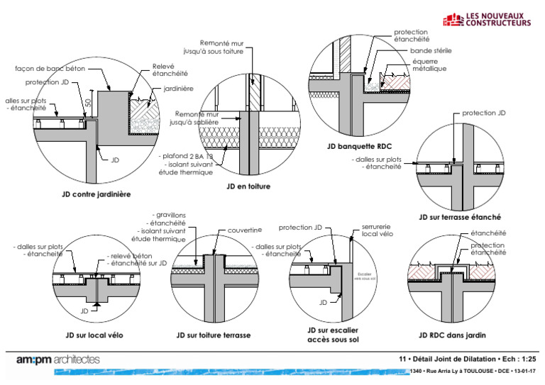 Détails sur les joints de dilatation | PDF | Génie du bâtiment | Technologie du bâtiment