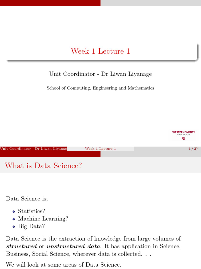 Week 1 Lecture 1 New | PDF | Regression Analysis | Dependent And Independent Variables