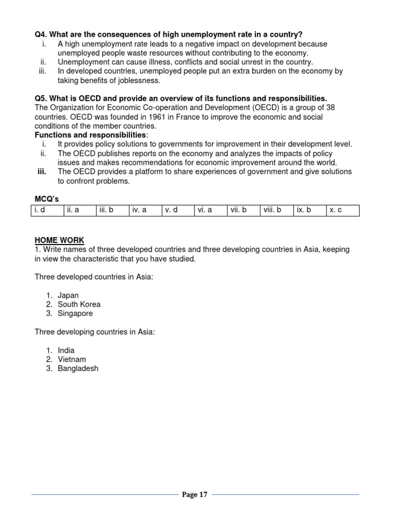 SST - Notebook Workdone - Class 8-17-23 | PDF | Pakistan | Economies