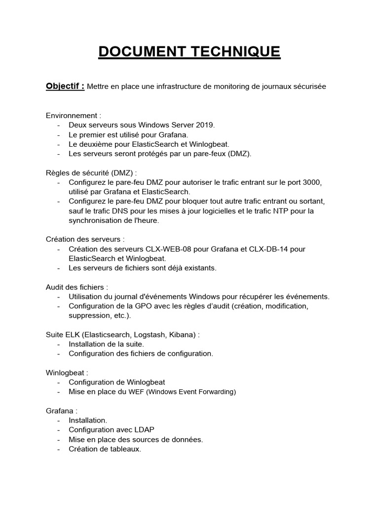 DOCUMENT TECHNIQUE GRAFANA ELASTICSEARCH | PDF