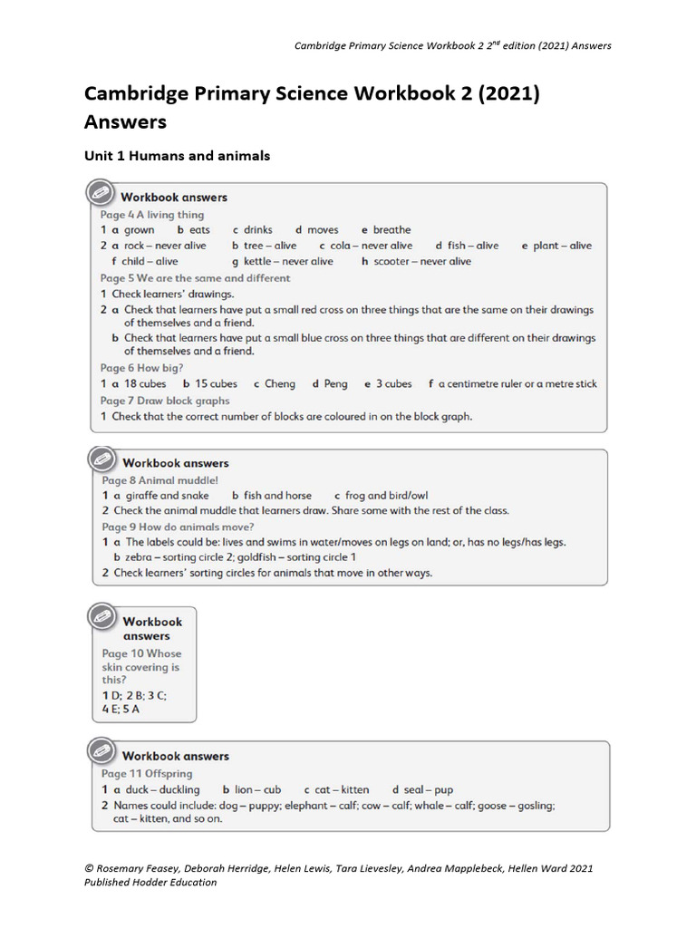 Science Stage 2 Workbook Answers | PDF | Physics | Nature