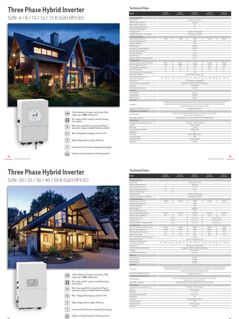 Hybrid Inverter Catalog | PDF | Alternating Current | Power Inverter