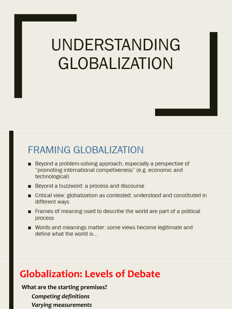 Lecture 1 Understanding Globalization Pdf Globalization World Systems Theory