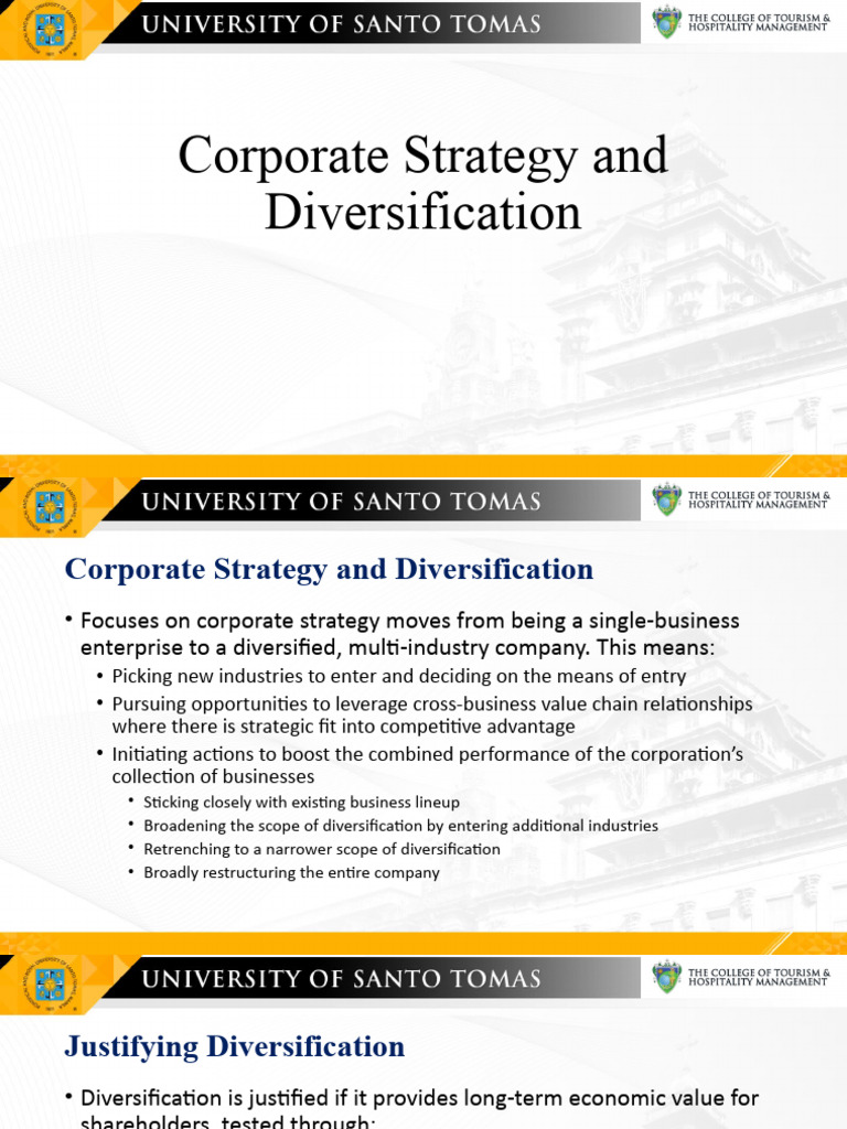 Corporate Strategy: Diversification Insights | PDF | Diversification ...