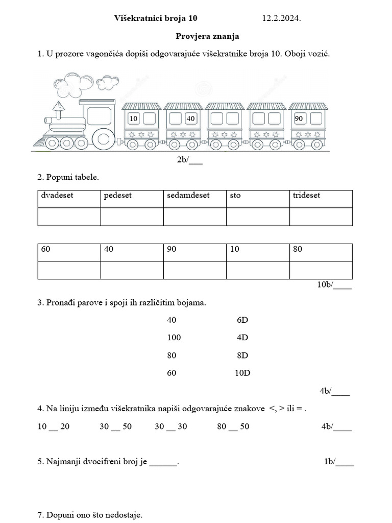 Višekratnici Broja 10 Provjera | PDF