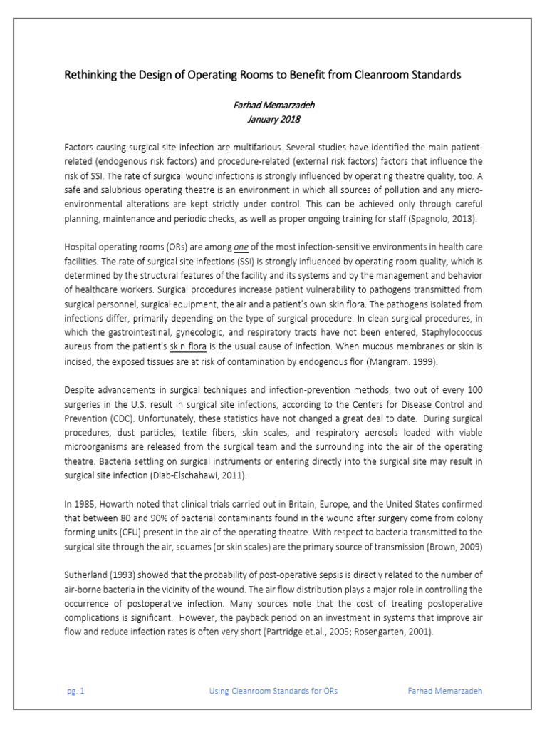 Using Cleanroom Standards For ORs-Short | PDF | Science & Mathematics ...