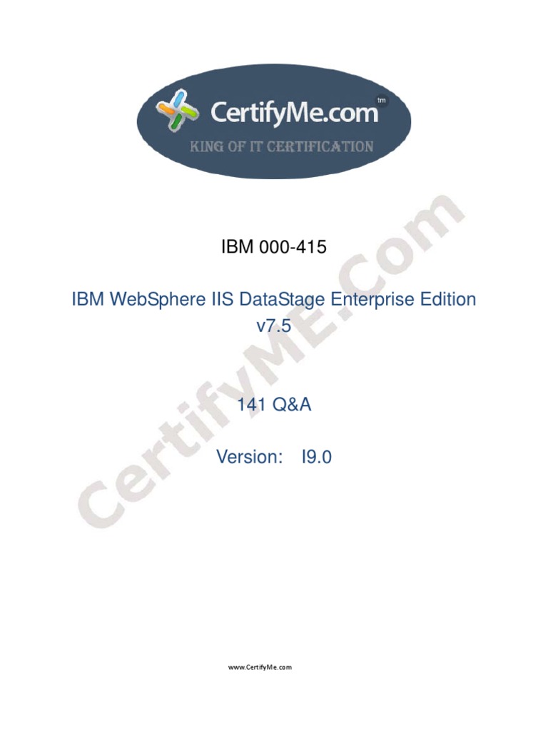 Ibm Websphere Iis Datastage Enterprise Edition V7.5 | PDF | C (Programming Language) | Computer ...