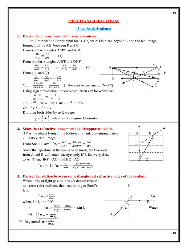 Toaz - Info Derivations Class 12 Physicsimportant PR | PDF