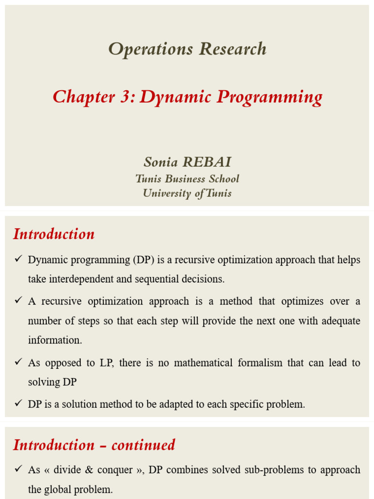 Chapter 3 Dynamic Programming | PDF