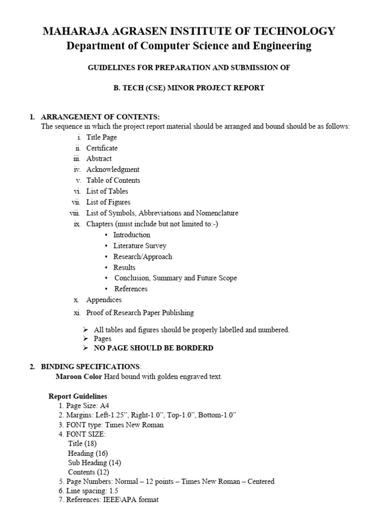 MINOR PROJECT REPORT Formate | PDF