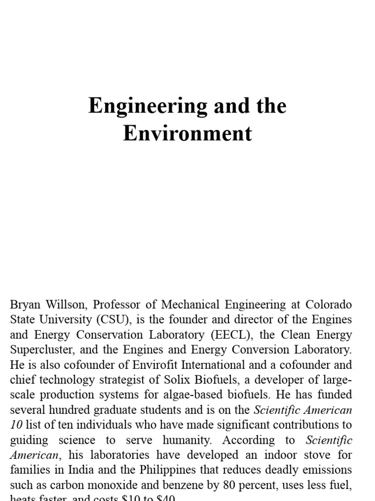 Engineering and The Environment | PDF
