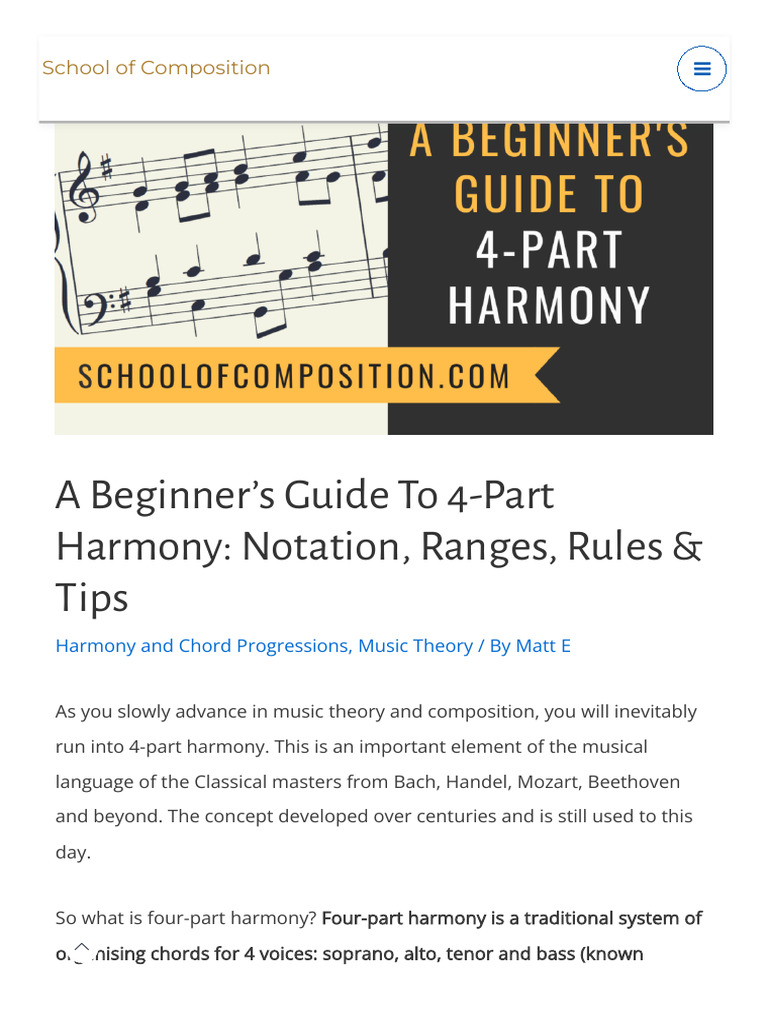 Beginner's Guide to 4-Part Harmony | PDF | Harmony | Chord (Music)