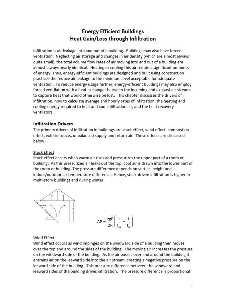 Energy Efficient Building Infiltration | PDF | Ventilation ...