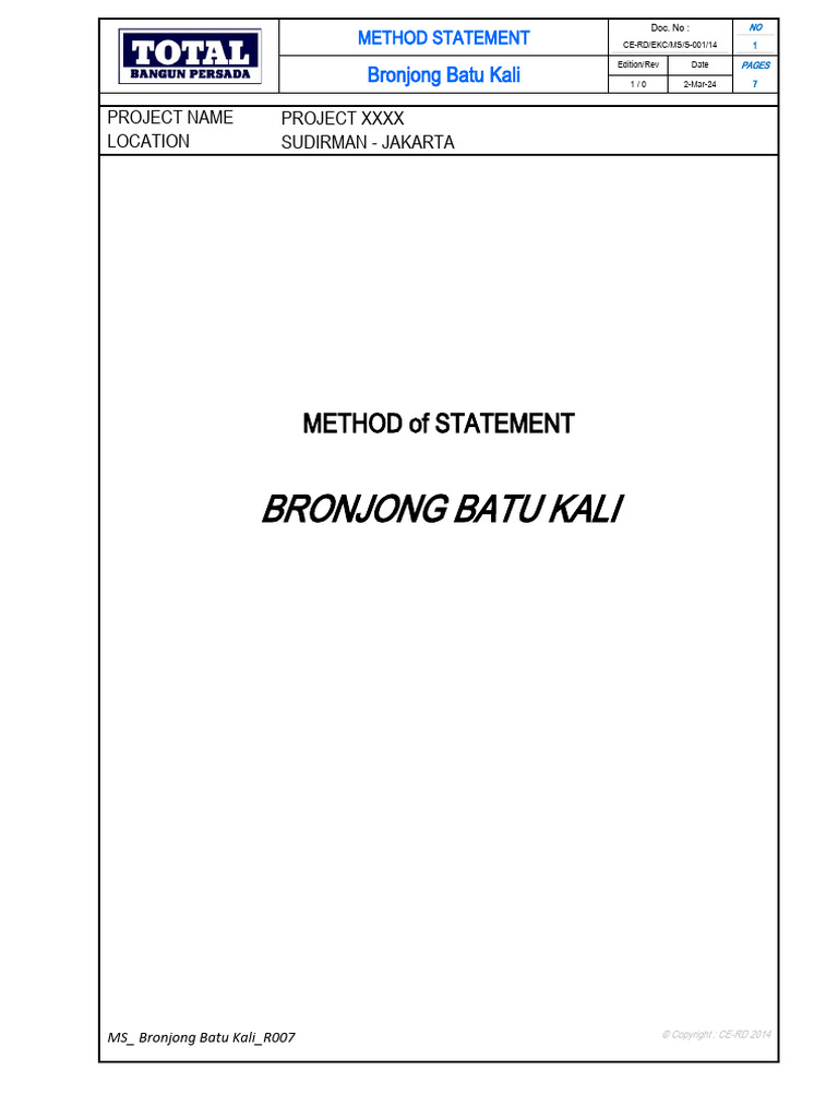 MS - Pekerjaan Bronjong Batu Kali - R007 | PDF