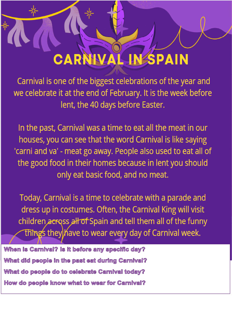 Carnival Reading Acitivity - Original | PDF