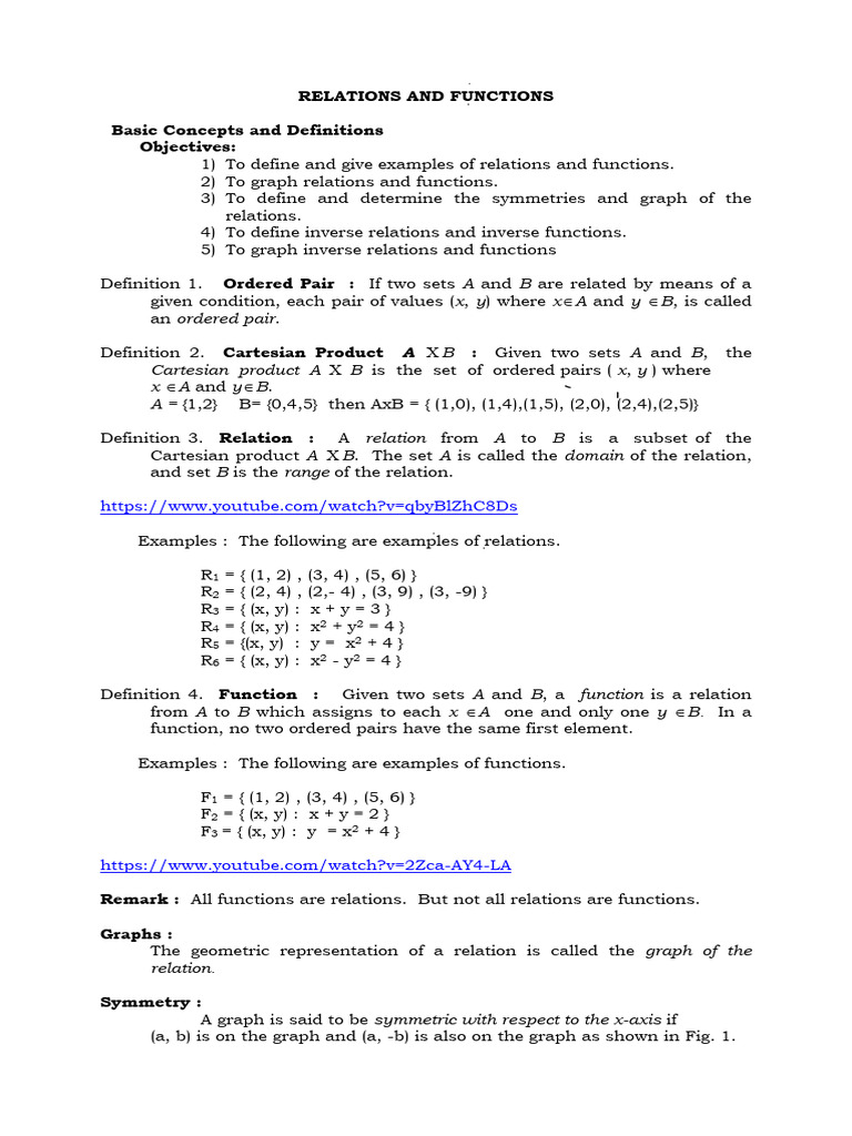 Relations and Functions | PDF