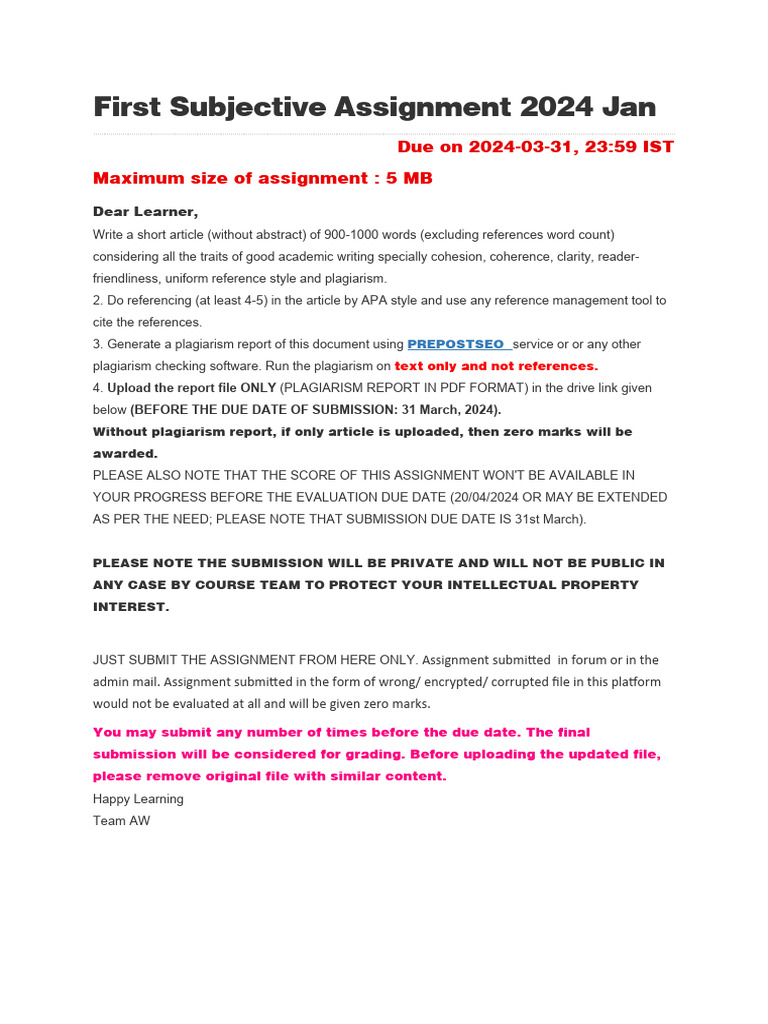 AW Assignments 05-05-24 To Submit | PDF | Plagiarism | Cognitive Science